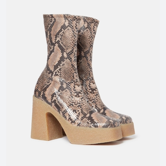 Stella McCartney | Shoes | Stella Mccartney Skyla Wedge Ankle Boots In Alter Python New With Box ...